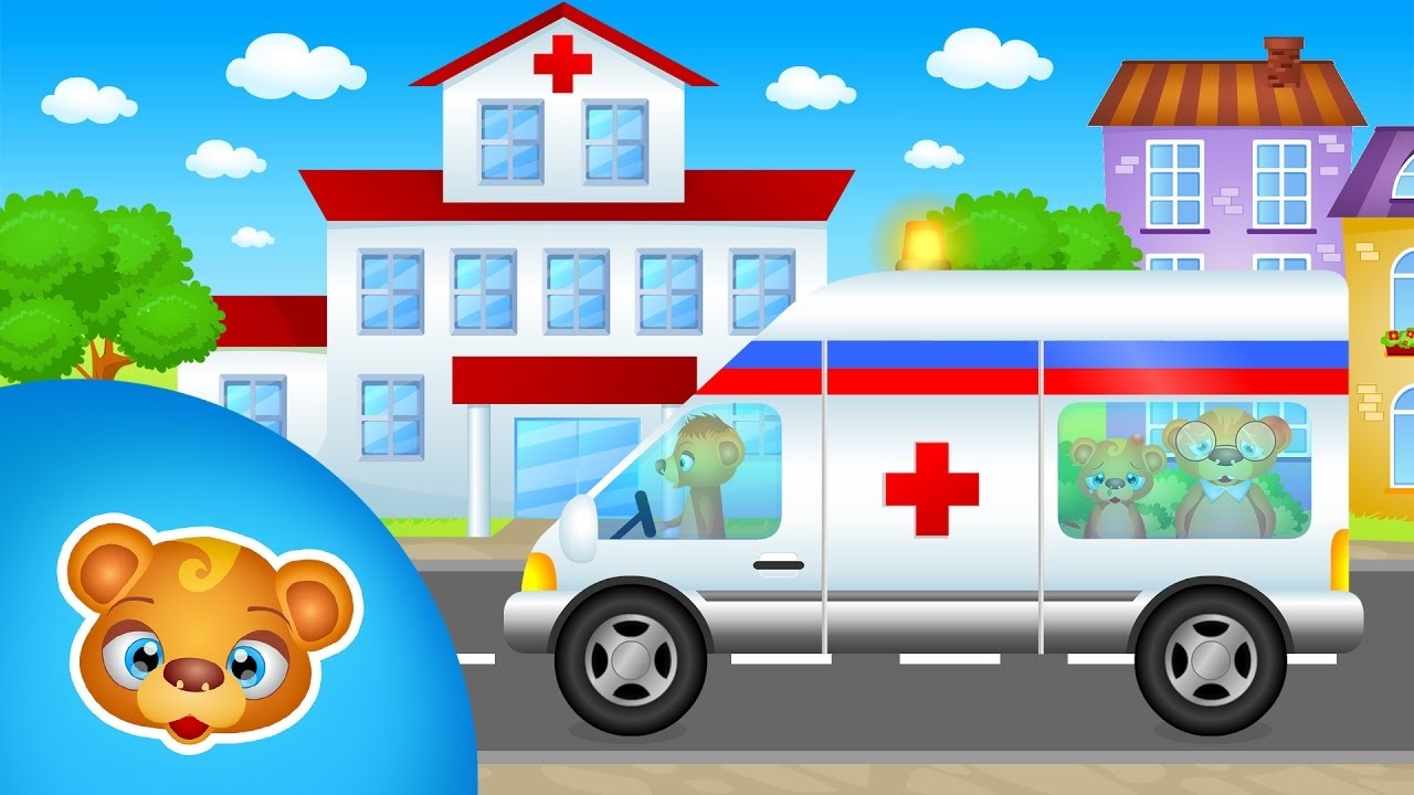 Karetka bajka dla dzieci - ambulans jedzie do szpitala - CDA