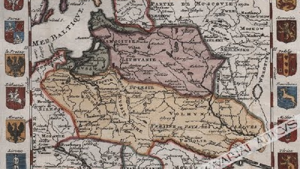 Mapa Polski z ok. 1700 r. JAILLOTA, LE ROYAUME DE POLOGNE AVEC SES ...