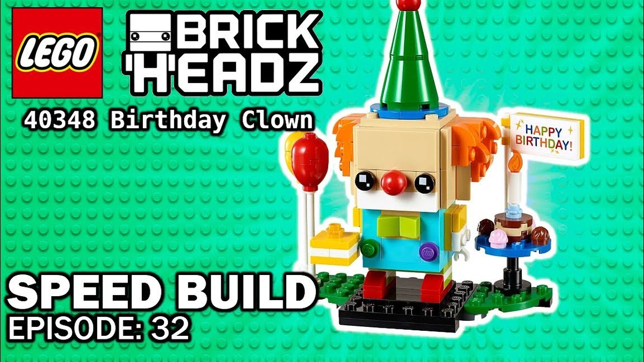NEW SET 2019 LEGO BrickHeadz 40348 Birthday Clown - Speed Build #32 - CDA