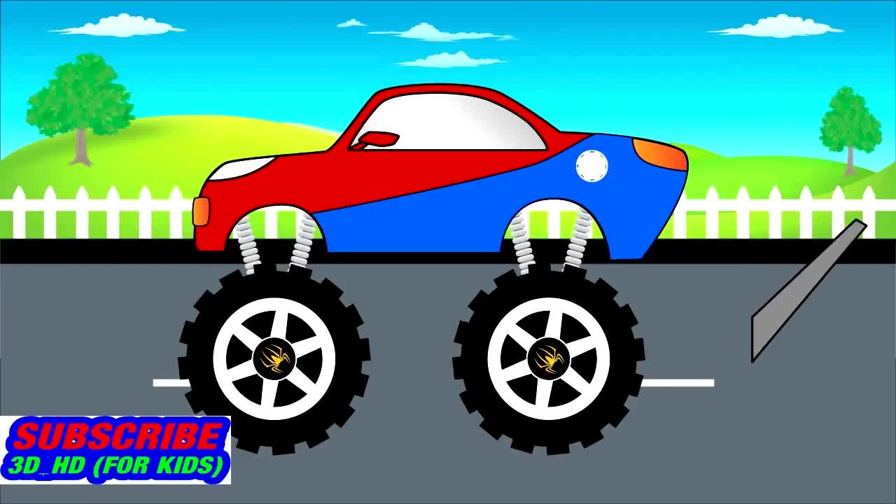 Spider Car vs Monster truck Spider & Colors Spider - Animacje dla ...