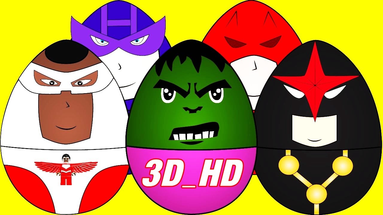 SUPRISE EGGS vs Monster Truck Capitan Hulk & Animacje dla dzieci ...